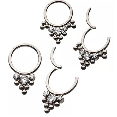 Titanium Beaded Triple Stack Clicker