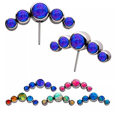 Custom Order Titanium Threadless Bezel-set Cabochon End