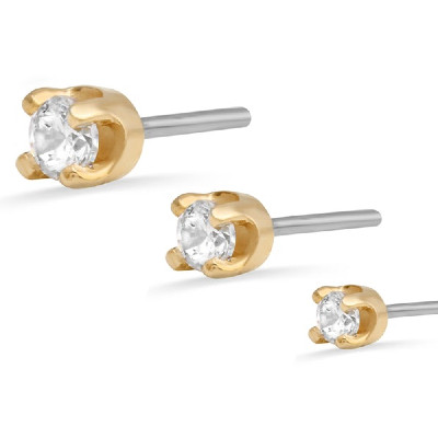 Custom Order 14k Gold Threadless Prong Set End