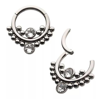 Titanium Beaded Triple Stack Clicker