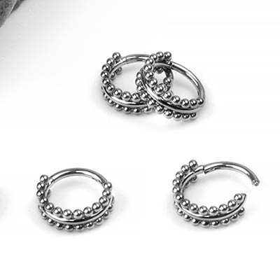 Custom Order Titanium Triple Echo Clicker Ring