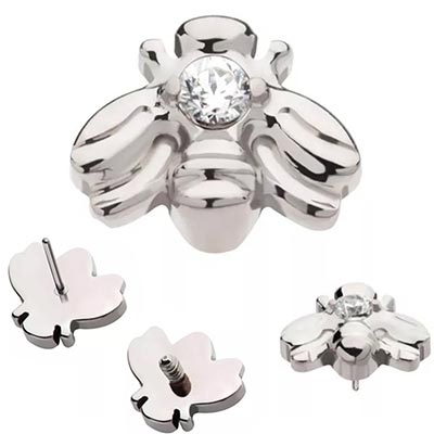 Custom Order Titanium Flat Bottom Gemmed End