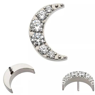 Custom Order Titanium 3-cluster Crescent Moon End