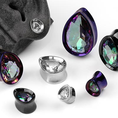 Steel Solid Gem Plug