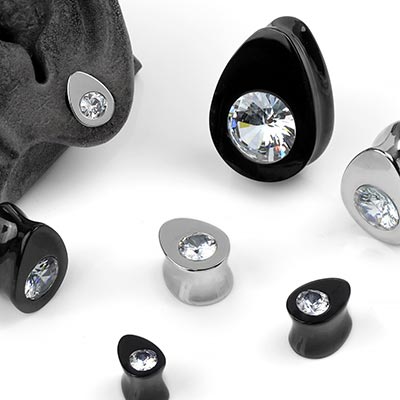 Steel Solid Gem Plug