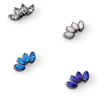 Titanium Marquise Gem Threadless End